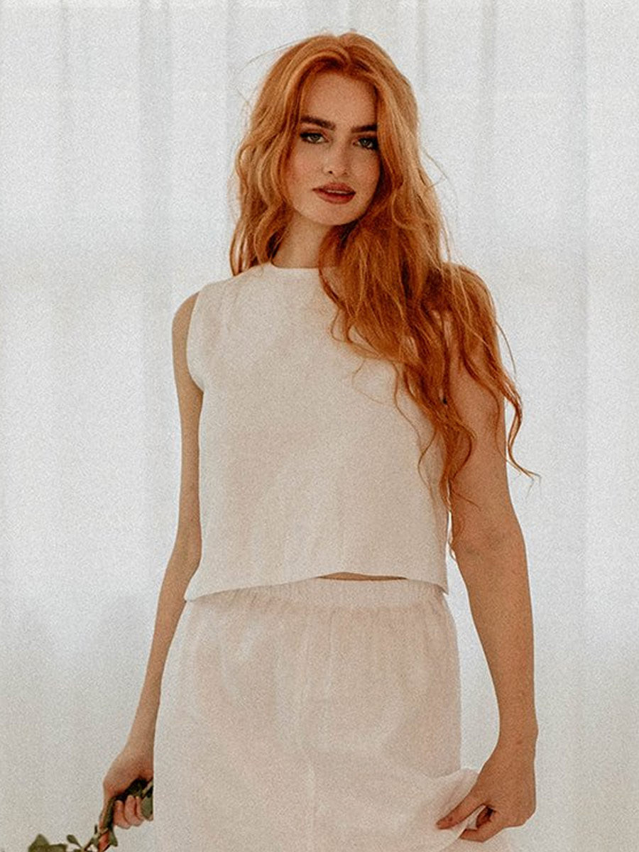 Mya Swing Back Top - New White – Seagull Clothing - Australian made ...